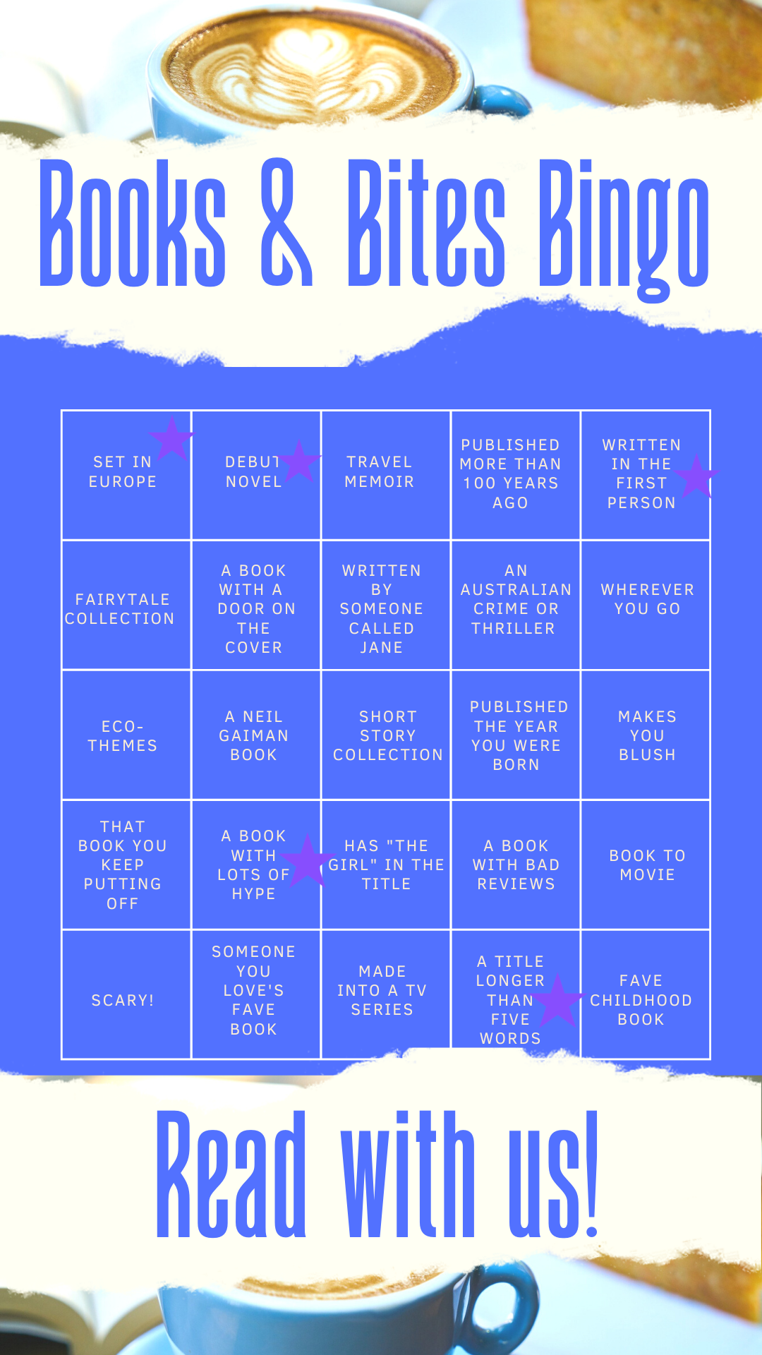 Books and bites bingo A book with lots of hype: Harry Potter and the ...